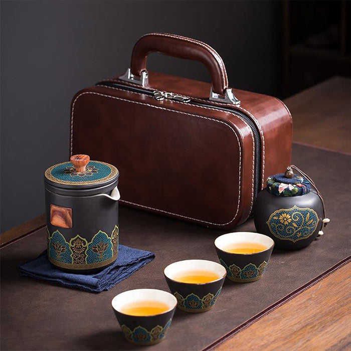 White and Gold Chinese Tea Set | Mandarin Factory