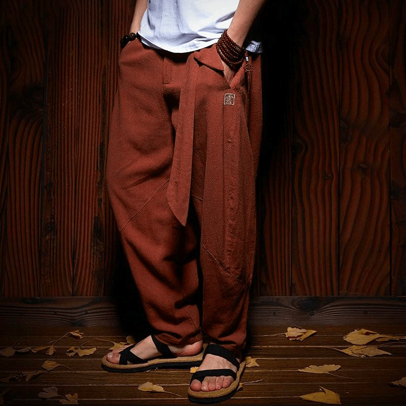 Brown Chinese Pants | Mandarin Factory