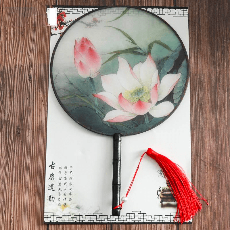 Chinese Round Lotus Flower Fan | Mandarin Factory